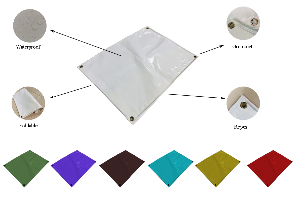 White Anti-Aging PVC Fabric Coated Tarp For Membrane Structure Mesh ...