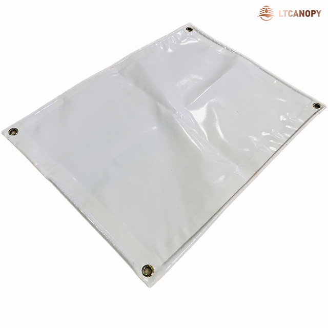 White Anti-Aging PVC Fabric Coated Tarp For Membrane Structure Mesh ...