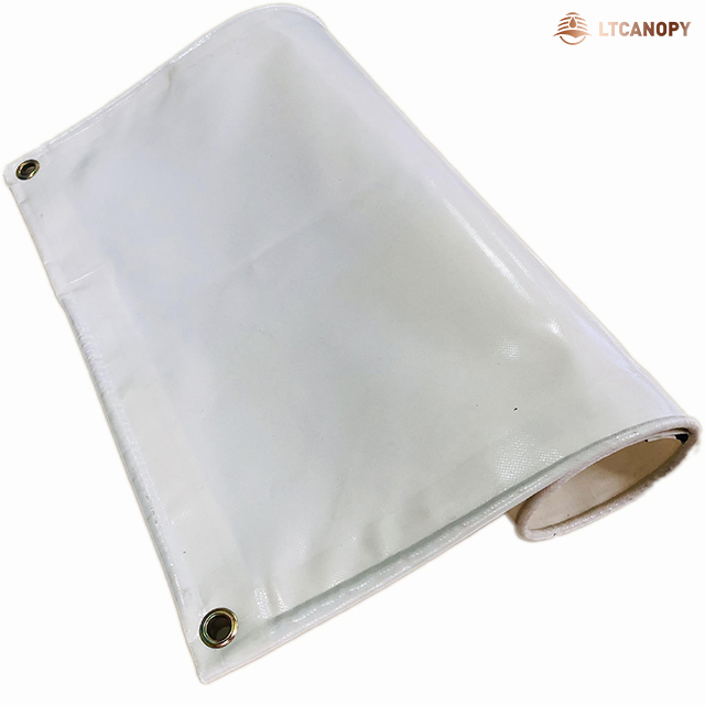 White Anti-Aging PVC Fabric Coated Tarp For Membrane Structure Mesh ...